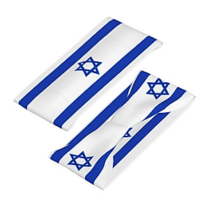 Flag of Israel Sports Sweatband Head Bands for Women Men - Moisture Wicking and Non-Slip Athletic National Flags Headbands for Running, Yoga, Workout, Fitness and Gym