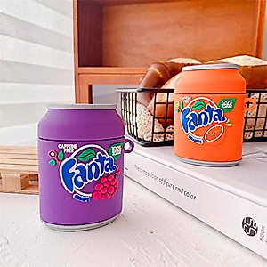 Airpods 1/2 Case Cover, 3D Beverage Series Creative Cute Cartoon Funny Fun, Soft Silicone Airpod Character Skin Keychain Ring, Stylish and Cute, Suitable for Airpod1/2 (Grape Purple)