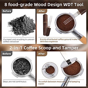 FACIACC 51mm Espresso Accessories Kit, Wdt Tool espresso, Dosing Funnel & Puck Screen Kit, 2 in 1 51mm Espresso Tamper & Coffee Spoon, Barista Kit, Espresso kit Stainless Steel 8pin Espresso Stirrer