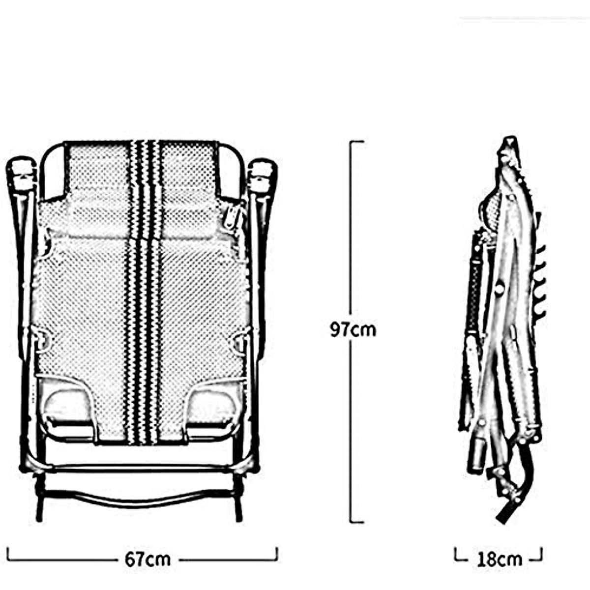 XZGDEN Lightweight Camping Chairs Garden Loungers Folding Chair Folding Sun Lounger, Office Leisure Home Siesta Chair Lazy Sofa with Massage Armrests Removable Headrest, 5-Tooth Adjustment Chair