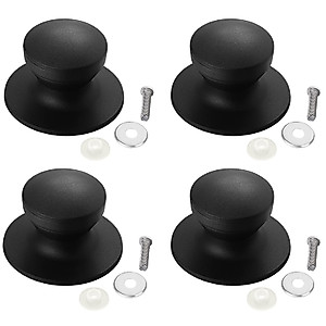 OCR Pot Lid Replacement Knobs, Glass Lid Handles Kitchen Cookware Universal Replacement Pan Lid Holding Knobs, Bakelite Handgrip with Screw (4)