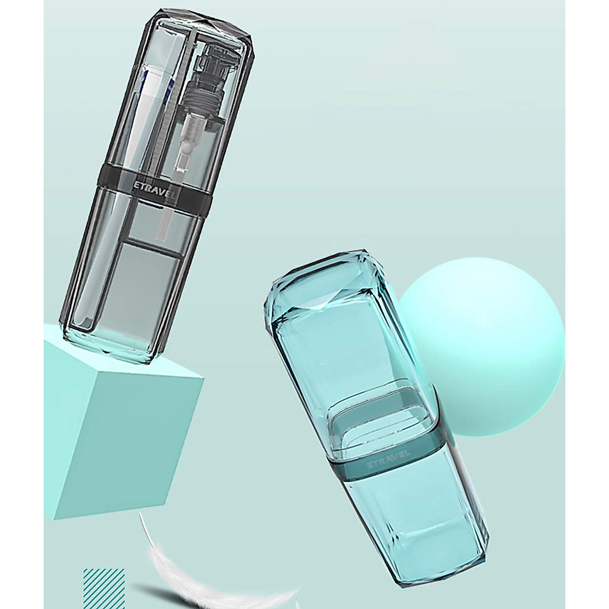 Portable Toothbrush Cup 8 in 1 Wash Set Storage Case, Toothbrush & Toothpaste Shower Gel Shampoo Comb Travel Kits Toiletry Sub (Pink)