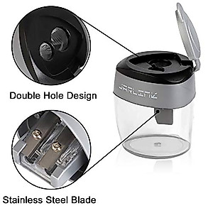 JARLINK 4 Pack Pencil Sharpener, Manual Pencil Sharpener with 2 Holes for No.2/Colored/Art Pencils, Portable Use in School Classroom Office Home