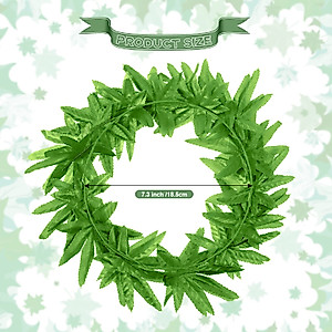 WILLBOND 6 Pieces Tropical Fern Leaf Headband Hawaiian Tropical Leis Headband Knitted Fabric Toga Headwear Leaf Crown