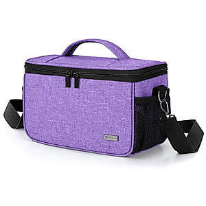 YARWO Sewing Accessories Organizer, Craft Storage Bag for Sewing Tools and Supplies, Purple