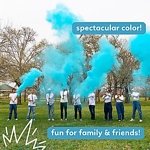 (2 Blue) Giant Gender Reveal Powder Cannon with Holi Powder | TUR Party Supplies | No Mess 100% Biodegradable | 24 inch | Confetti Poppers for Baby Boy or Girl Gender Reveal Decorations