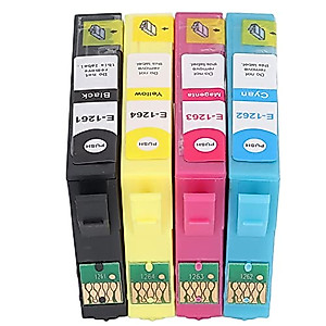 Fafeicy 4Pcs PP Ink Cartridges T1261 T1262 T1263 T1264 Cartridge Combo Pack Replacement for Printer