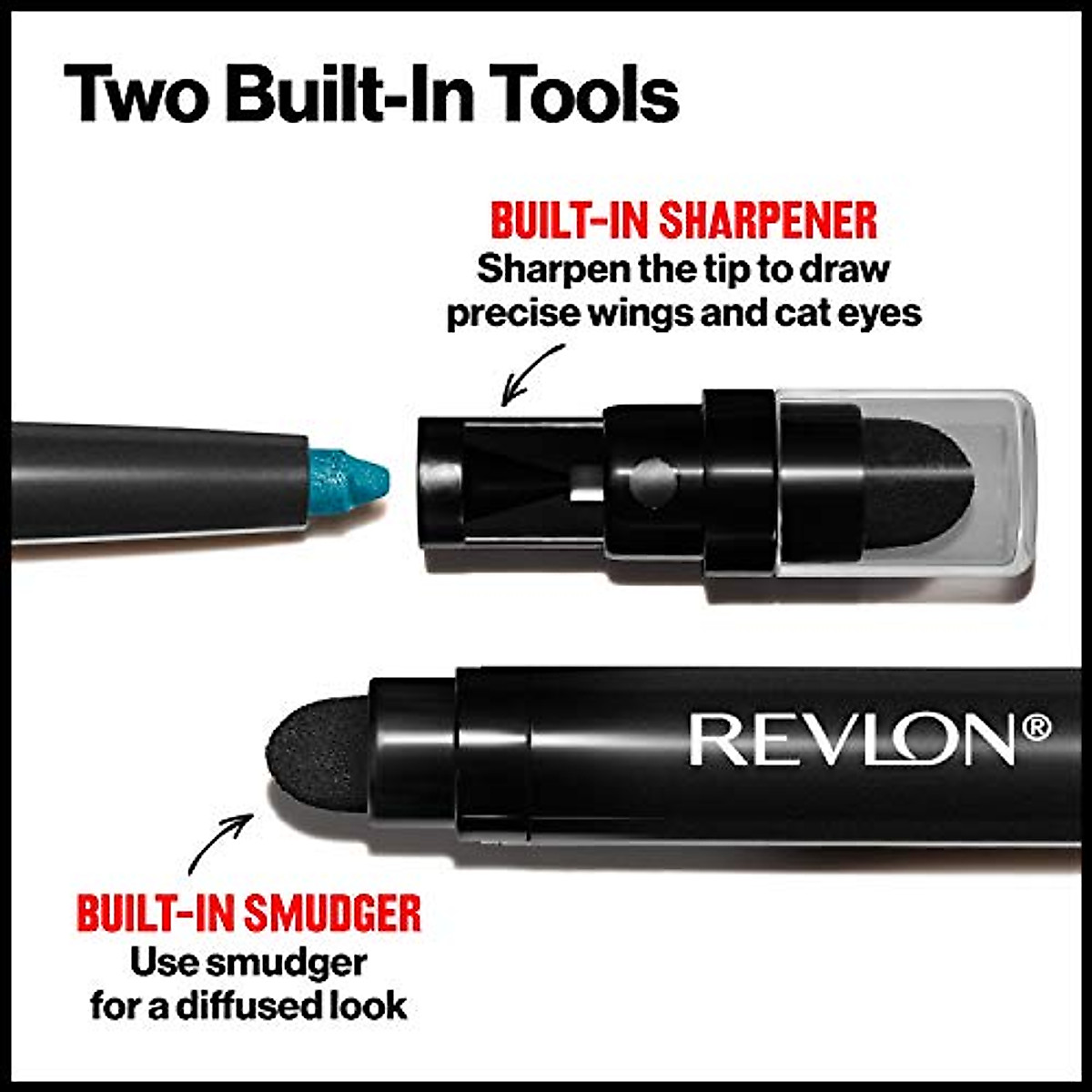 Revlon Pencil Eyeliner, ColorStay Eye Makeup with Built-in Sharpener, Waterproof, Smudgeproof, Longwearing with Ultra-Fine Tip, 201 Black, 0.01 Oz