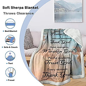 Bible Verse Blanket Christian Gifts for Women-Healing Mind Inspirational Faith Throw (60x80 Inch)- Cozy, Warm Throw Blanket Godly Gift