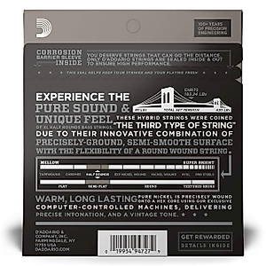 D'Addario XL Half Rounds Bass Guitar Strings - ENR72 - Long Scale - Medium, 50-105