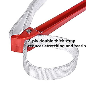 HOMEGOAL 12 Inch Multi-Purpose Strap Wrench Adjustable Pipe Wrench Anti-sliding Wrench, Double Layered Thickened Nylon Strap