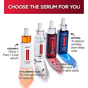L'Oreal Paris Revitalift 12% Pure Vitamin C Serum, Vitamin E, Salicylic Acid, Moisturizing, Smoothing & Brightening, Non Greasy + Moisturizer Sample