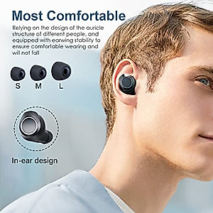 Cotogni P6 Wireless Earbuds Bluetooth 5.3 Headphones Touch Control with Stereo Earphones in-Ear Built-in Mic Headset Premium Deep Bass for Sport