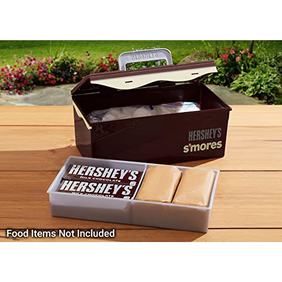 Hershey's S'mores Caddy | For S'mores on the Go | Store All the Essentials for Making S'mores | Perfect for Camping, Picnics, and Tailgating | Removable Tray and Carrying Handle | 00262HSY