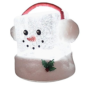 Snowman Swirling Snow Cube, Freestanding Christmas Decoration, Festive Holiday Décor, 6.25 Inches
