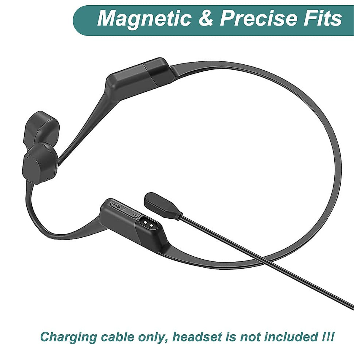 Kissmart Charger for AfterShokz Aeropex, Shokz OpenRun Mini, OpenRun Pro, OpenRun, OpenComm, Replacement Charging Cable Cord for AfterShokz Headphones [3.3ft/1m]