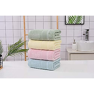 Aibaser Bamboo Cotton Bath Towels-27x54inch - Natural, Ultra Absorbent Towels for Bathroom (6 Piece Set)