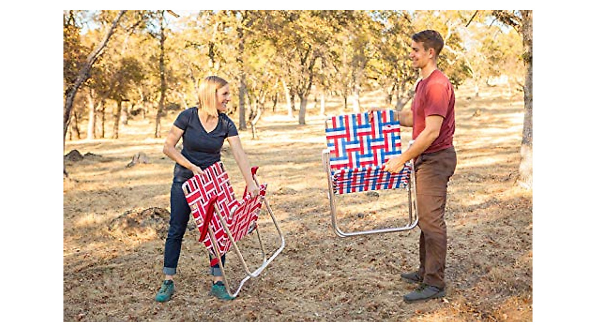 Outdoor Spectator Folding Lawn Chairs - 2-Pack in Red