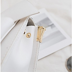 Haolong Lady Bowknot White Faux Leather Messenger Satchel Tote Purse Shoulder bag