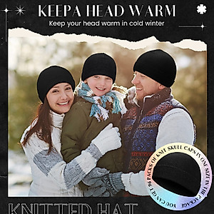 Tarpop 96 Pack Beanies Unisex Bulk for Men Women, Winter Beanie Hats Packs Knit Hat Warm Beanies Winter Skull Cap(Black)