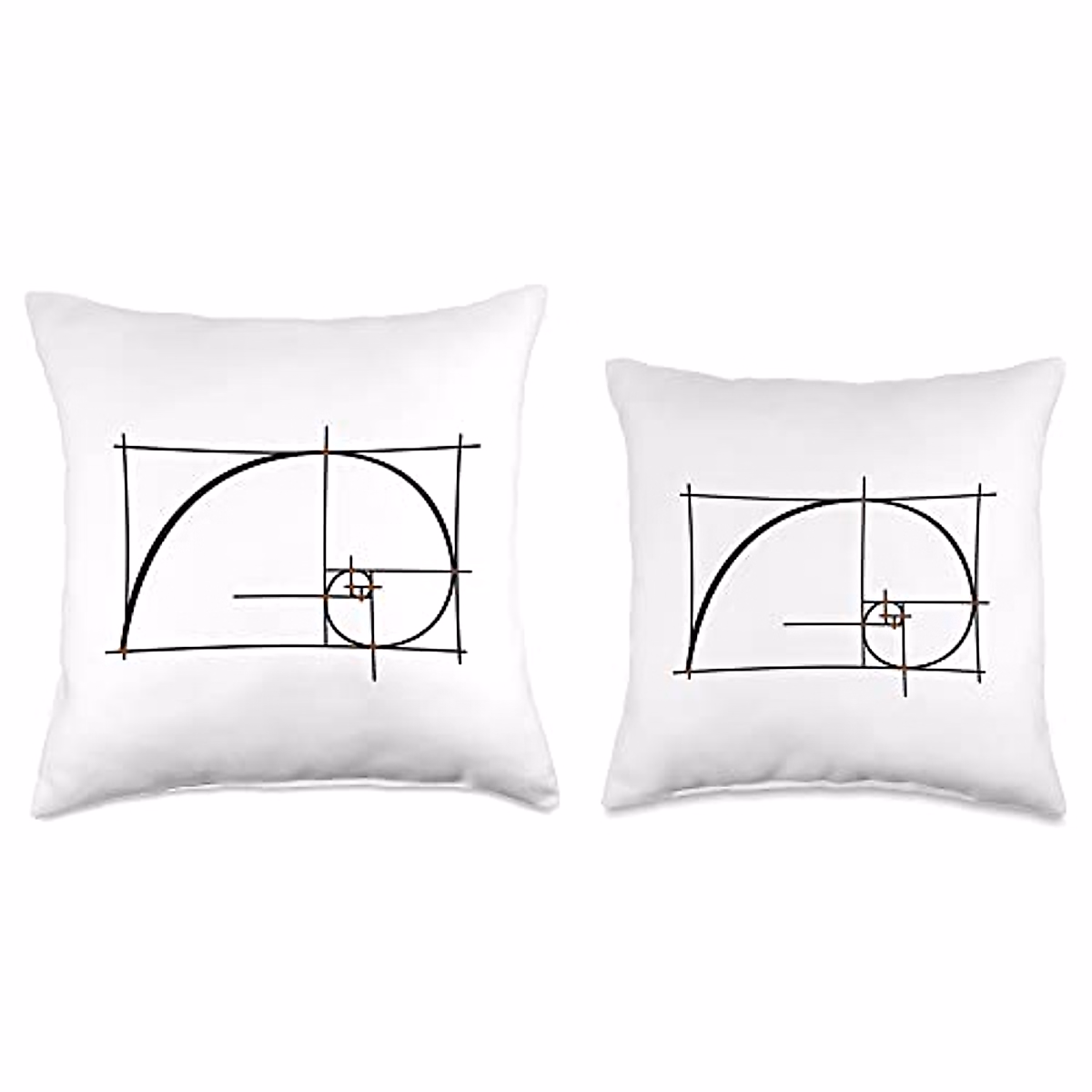 Golden Ratio Fibonacci Math Lover Designs & Gifts Ratio Golden Spiral Geometry Math Throw Pillow, 16x16, Multicolor