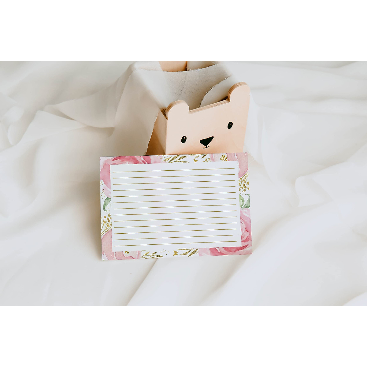 Pink and Gold Floral Thank You Cards, Great for Baby Wedding Bridal Shower, Birthday, Baptism, Any Occasion, 50 Thank You Cards and Envelopes