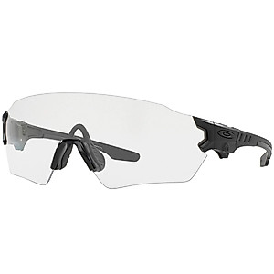 Oakley Men's OO9328 SI Tombstone Spoil Oval Sunglasses, Matte Black/Clear, 39 mm