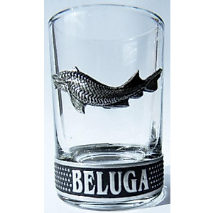 BELUGA VODKA WODKA SHOT GLASSES SET OF 2 EXCLUSIVE BAR GLASSES, New and original