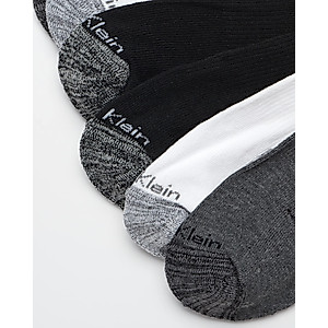 Calvin Klein Men's Quarter Socks - 6 Pack Soft Cushioned Athletic Ankle Socks for Men - Breathable Men's Sports Socks, Size 7-12, Black/White/Grey
