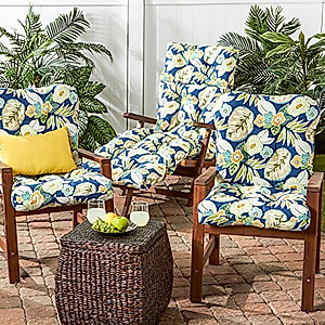 Greendale Home Fashions Outdoor Seat/Back Chair Cushion, 2 Count (Pack of 1), Magnolia Floral