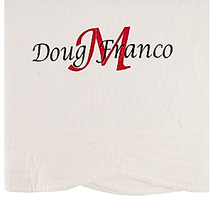 Personalized Baby Blankets for Girls and Boys - Monogrammed Baby Blanket with Embroidered Name - Super Soft and Cozy Cotton Baby Quilt with Scalloped Edges - 36x46 Inches - White