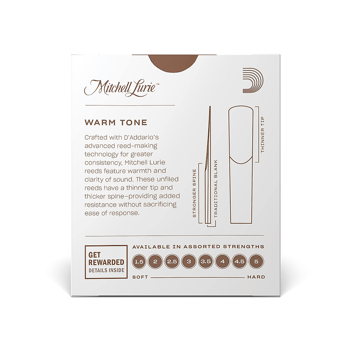 D’Addario Woodwinds Mlurie, Bb, 3.5, 10 Bx (RML10BCL350)