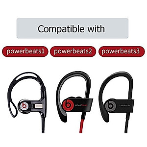 Zotech 8 Pair (16pcs) Replacement Earbud Tips for Beats Powerbeats3 Wireless Stereo Headphones - Small, Medium, Large, and Double Flange (Black)