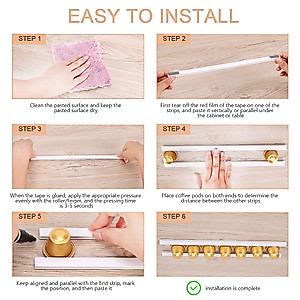 VOREN K Cup Holder| Adhesive Coffee Pod Holder Suitable to be Mounted Vertically or Horizontally on Walls or Under Cabinets | Coffee Pod Storage for Coffee Shop Desktop Office and Kitchen| White