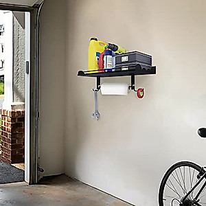 Dobures Paper Towel Holder, Garage Quick Clean Station, Garage Wall Mount Shelf, Utility Storage Rack,Tool Storage Rack, Holds 50 lbs