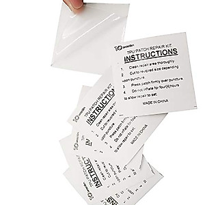 5 Pack of TPU Pool Patch Repair Kit for Air Mattress, Swimming Pool, Bounce House, Tent, Canvas, Canopy, Pool Floats, Tubes Air Bed and Inflatable Toys with 2 Pieces of Plastic Deflate Tubing