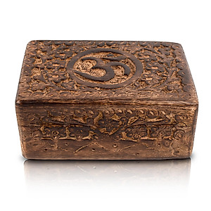 Great Birthday Gift Ideas Handmade Decorative Wooden Jewelry Box Jewelry Organizer Keepsake Box Treasure Chest Trinket Holder Watch Box Storage Lock Box 6 x 4 Inches Housewarming Gift Ideas Men Women