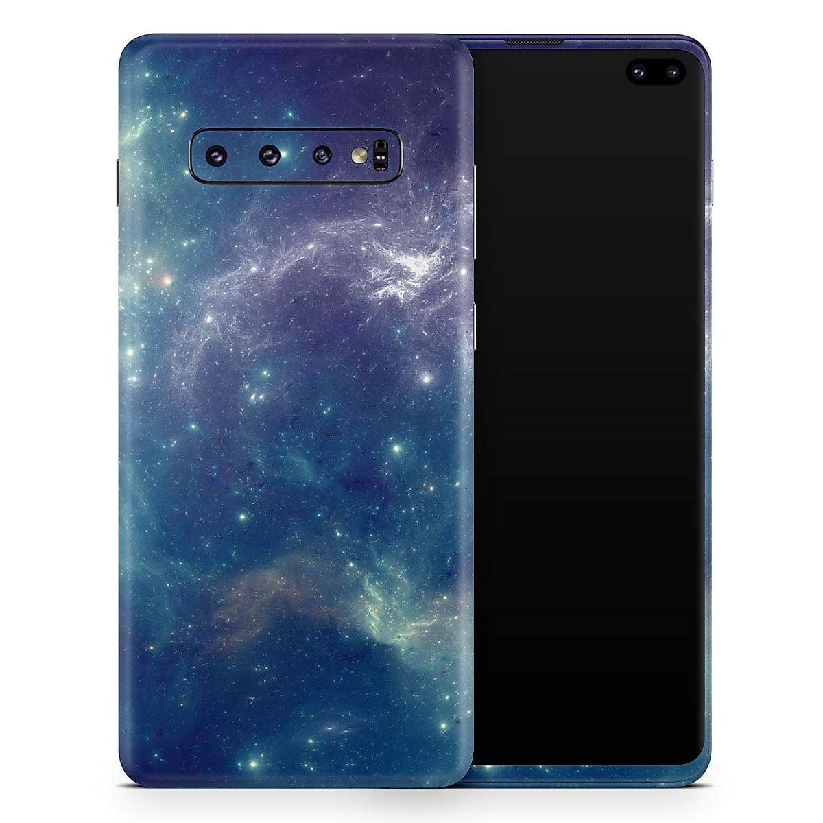 DesignSkinz Subtle Blue and Green Nebula Protective Vinyl Decal Wrap Skin Cover Compatible with The Samsung Galaxy S20 (Screen Trim & Back Glass Skin)