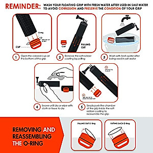 Waterproof Floating Hand Grip Compatible with GoPro Hero 11 10 9 8 7 6 5 4 3+ 2 1 Session Black Silver Handler & Handle Mount Accessories Kit for Water Sport and Action Cameras (Blue)