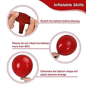 RUBFAC 116pcs Ruby Red Balloons Different Sizes Pack of 36 18 12 10 5 Inch for Garland Arch Dark Red Extra Large Balloons for Birthday Wedding Party Decoration