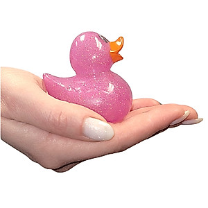 Colorful Glitter Rubber Duckies (2.5") Assorted Neon Color Ducks Ducky Duck (12)