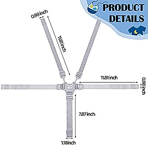 2 Pieces High Chair Replacement Straps Highchair Cover 5 Point Harness High Chair Straps Baby High Chair Straps for Stroller Pushchair Pram Buggy