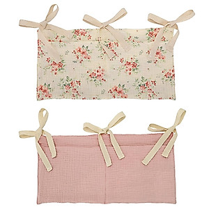 Hanging Baby Diaper Caddy Organizer, Diaper Stacker, Baby Crib Pocket with Straps Classified Storage Bag Organizer for Nursery Diapers Wipes Baby Essentials (Yellow)