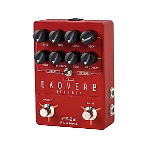 FLAMMA Stereo Delay and Reverb Pedal with 10 Pcs Barefoot Pedal Buttons