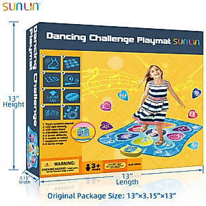 SUNLIN Dance Mat, Gifts Toys for Girls 3 4 5 6 7 8 Years Old, Frozen Theme Toys, Dance Pad with 7 Game Modes, 5 Challenge Levels, 9 Built-in Music, Birthday Gifts for Kids Ages 3-12