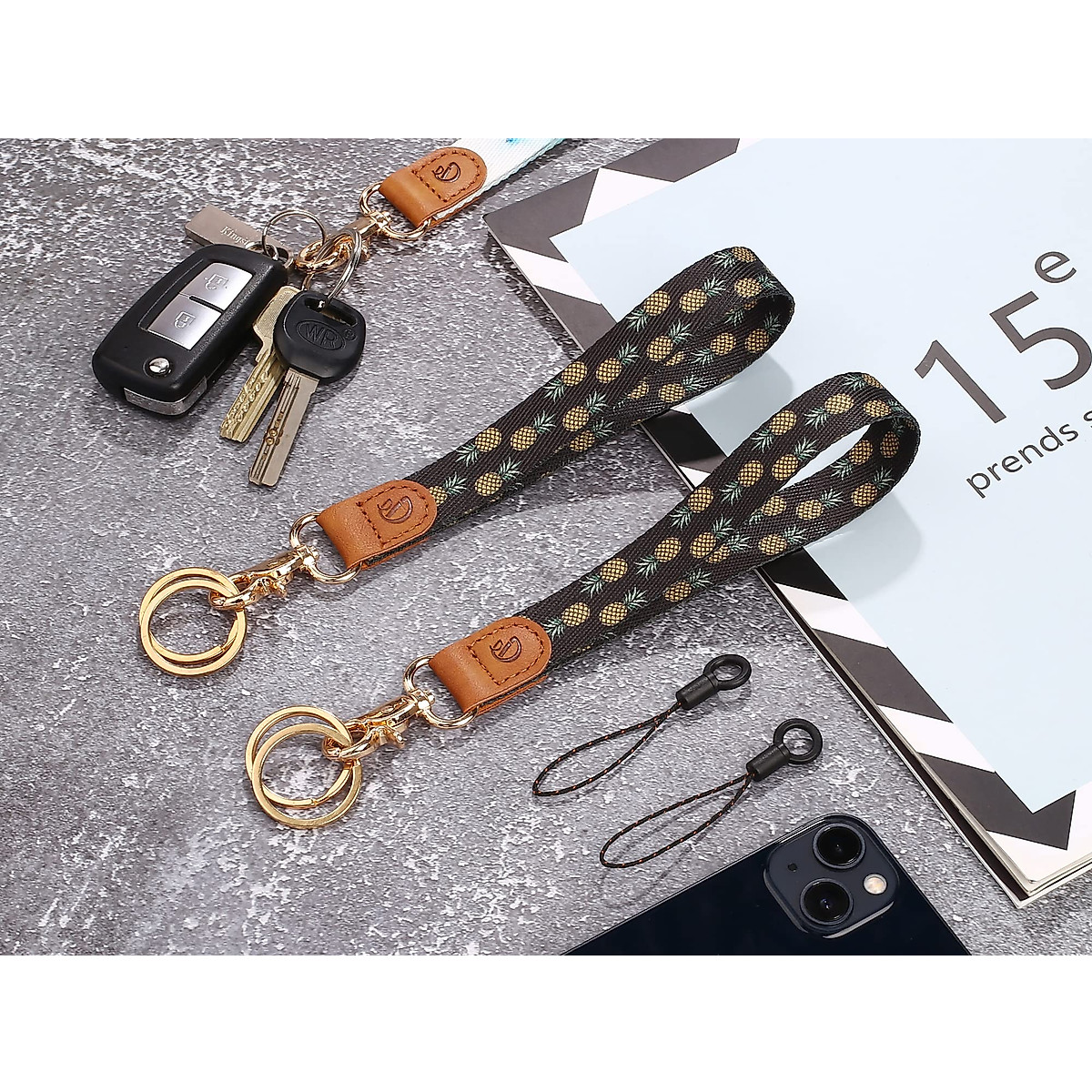 Doooze Wristlet Keychain, Wrist Lanyard Key Chain, Car Keychain Hand Strap, Cell Phone lanyards Key Chain Holder