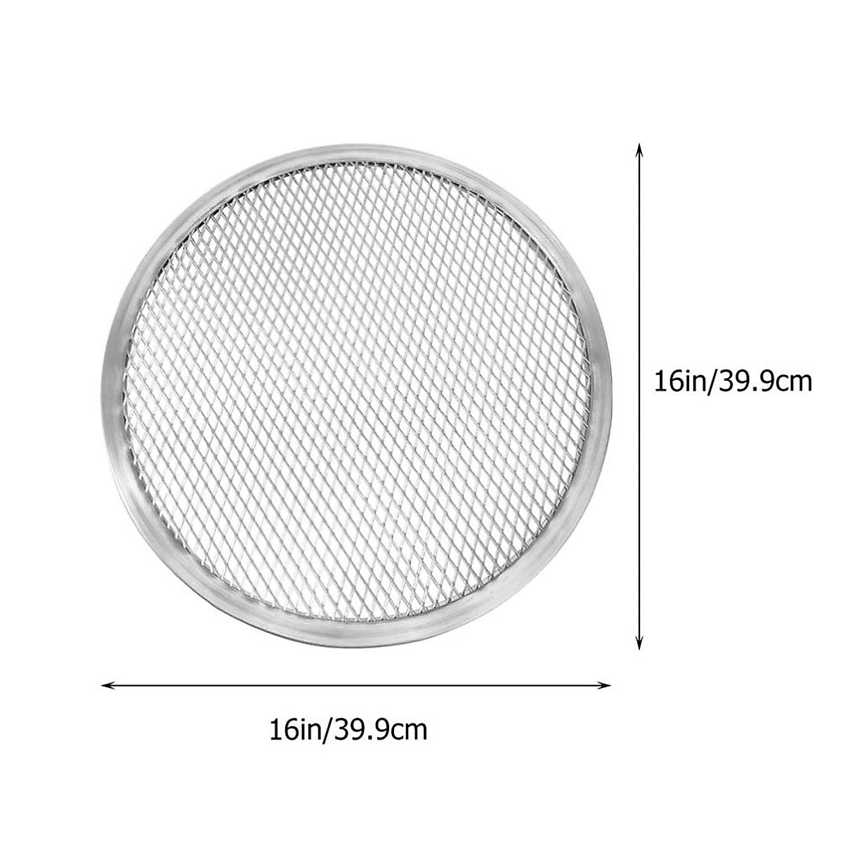 NUOBESTY 2pcs Aluminum Pizza Baking Screen 16 Inch Mesh Pizza Tray Seamless Round Pizza Screen Nonstick Pizza Pan Oven Bakeware Pizza Making Net Tools