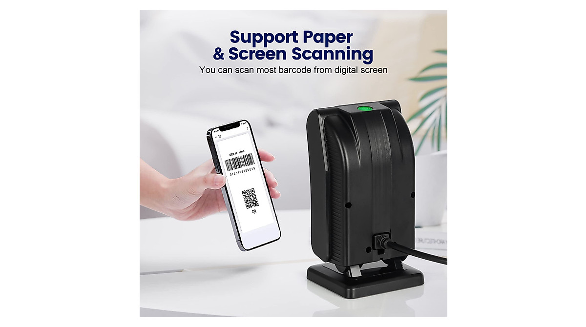 OBZ 1D 2D Desktop Barcode Scanner - Efficient & Hands-Free