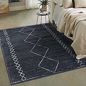 LUXE WEAVERS Daphnes Anthracite 5x7 Boho Moroccan Geometric Area Rug