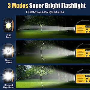 8000mAh Emergency Crank Weather Radio,AM/FM/NOAA Hand Crank Solar Powered Radio with Weather Alert,Emergency Phone Charger,3 Modes Flashlight,SOS Alarm,Earphone Jack,Compass for Emergency Outdoor